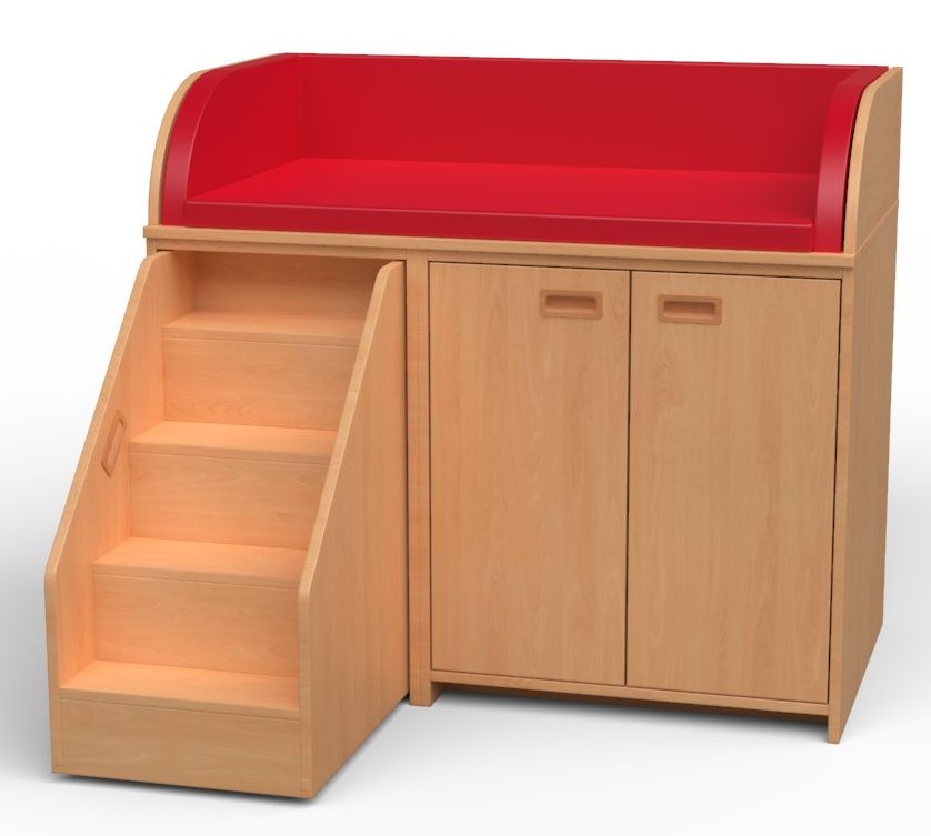 Baum & Hien Wickelkommode mit 2 Türen und ausziehbarer Treppe | EDU.de