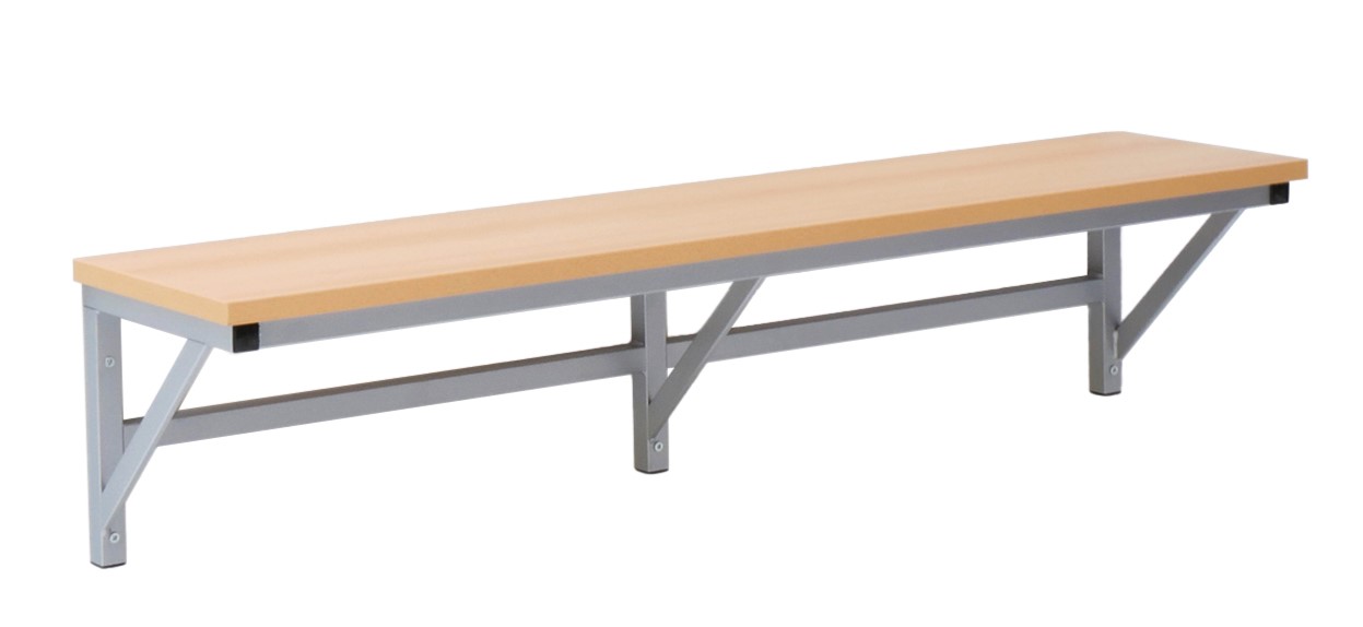 Sitzbank zur Wandmontage, durchgehende Sitzfläche | EDU.de